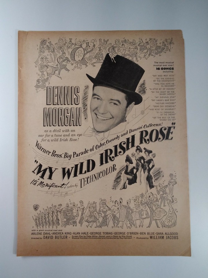 Hollywood Original Ad Rare VHTF Early 1900s My Wild Irish Rose Dennis ...
