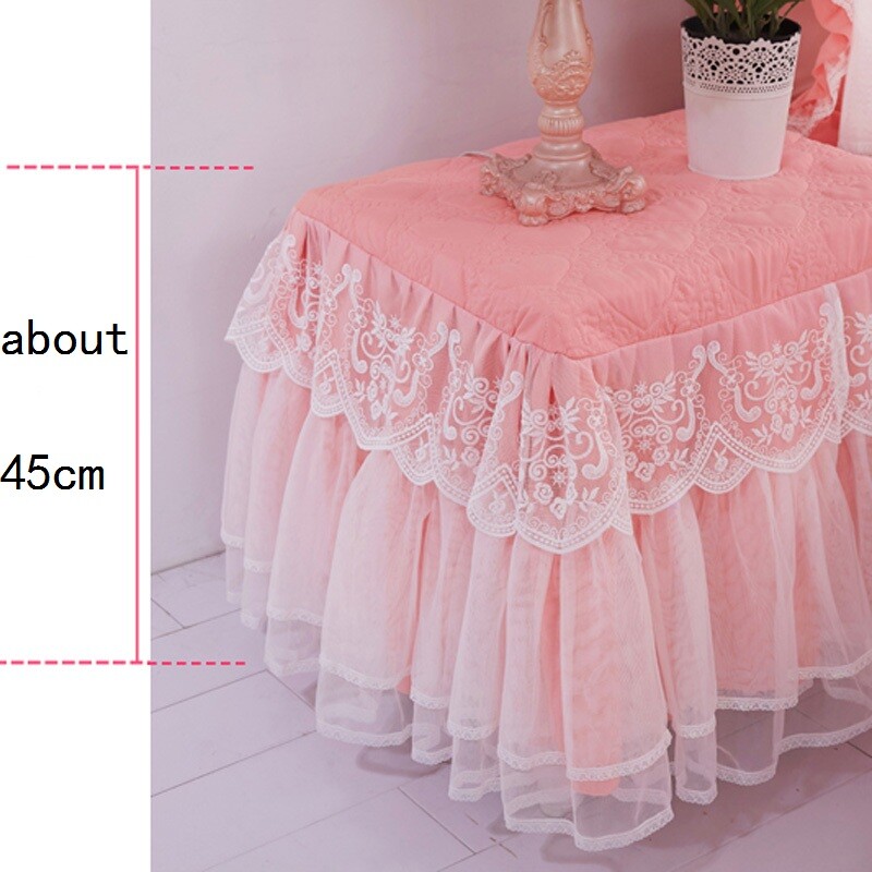 1X Lace Ruffle Dust Cover Bedside Table Small Desk Protector Princess ...