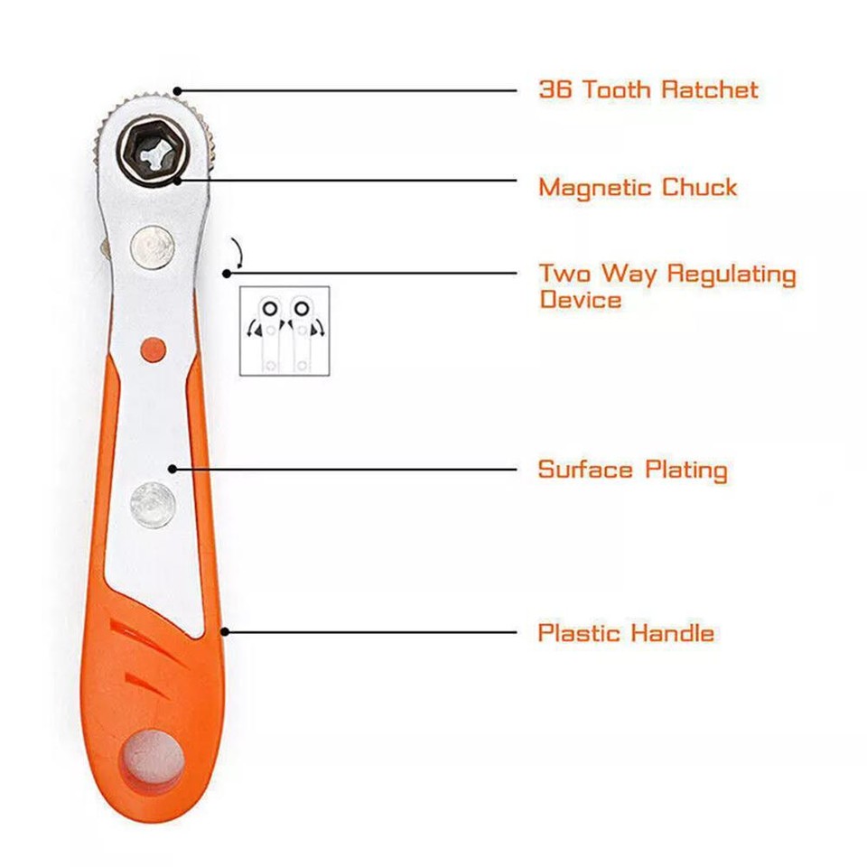 Right Angle Magnetic Screwdriver Mini Ratchet Wrench Drive w ...
