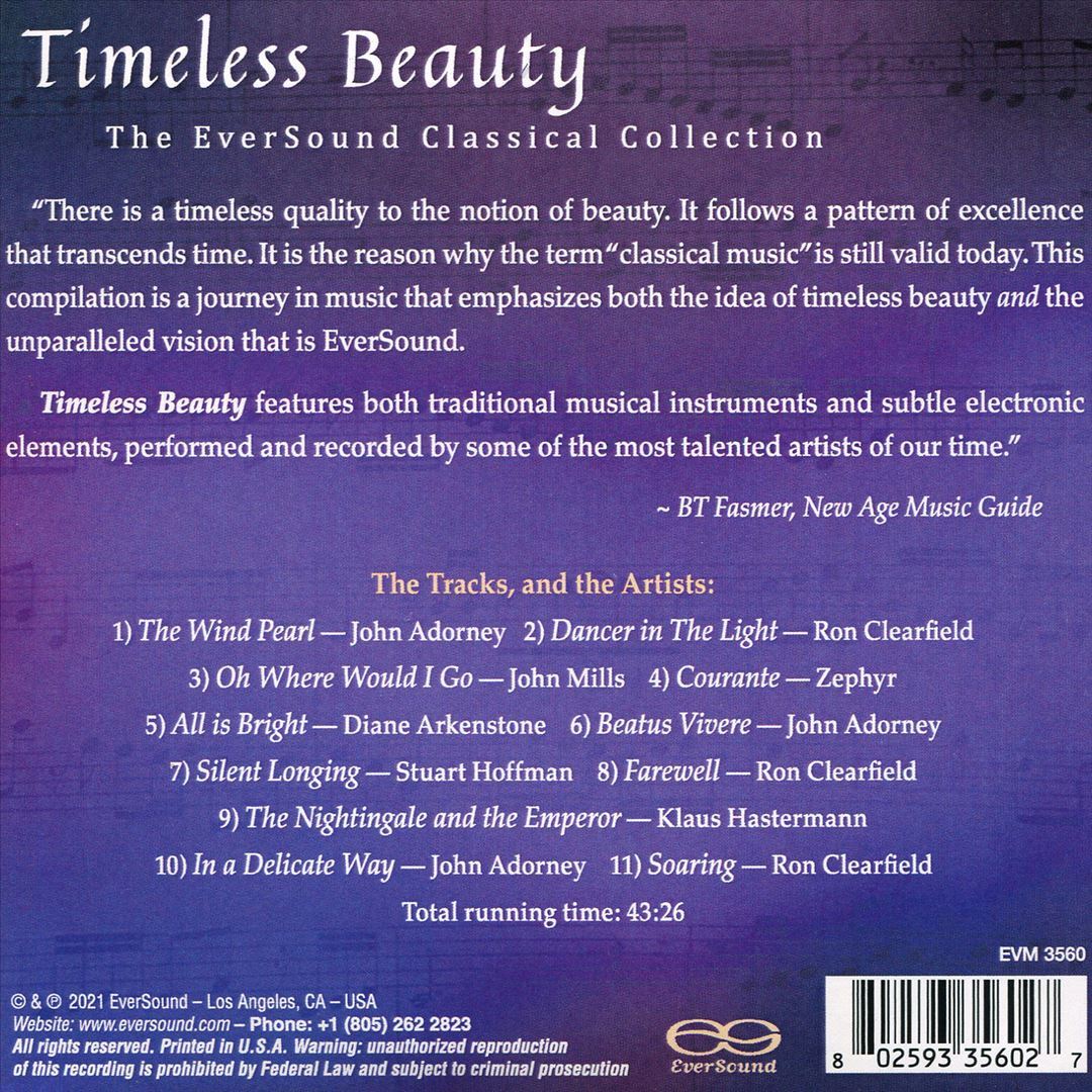 VARIOUS ARTISTS TIMELESS BEAUTY: THE EVERSOUND CLASSICAL NEW CD ...