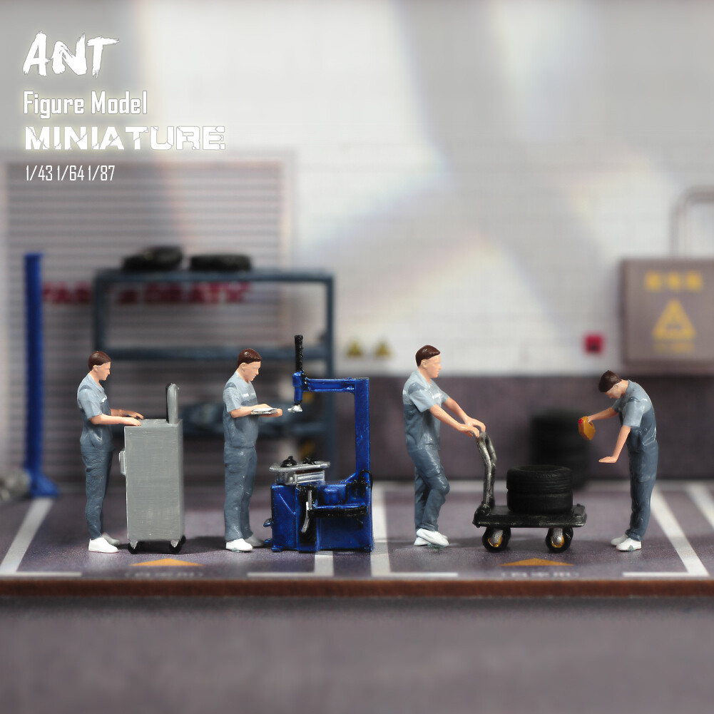 7pcs 1/43 1/64 1/87 Miniature Mechanic Man Scene Figure For Car Vehicle ...