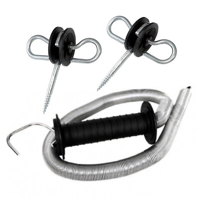 ELECTRIC FENCE SPRING GATE KIT External Coil Gate Insulator Handle 5m ...