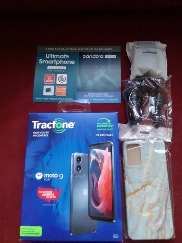 Tracfone Moto G 2024 Play 1 Year of Service with 1500 MINUTES 1500 Text ...