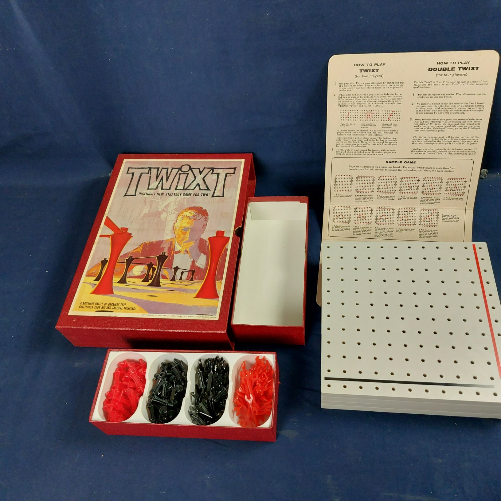 Vintage Twixt Strategy Board Game 1962 3M Company Complete Barely ...