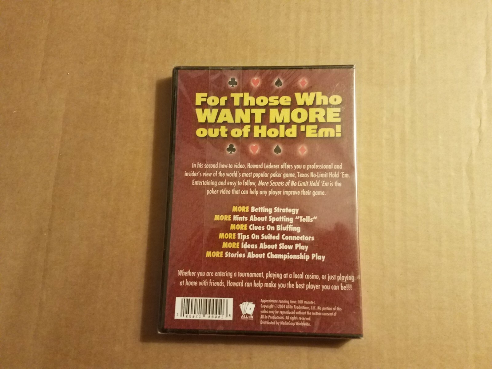 Howard Lederer - More Secrets of Texas No-Limit Hold Em (DVD, 2005) for ...