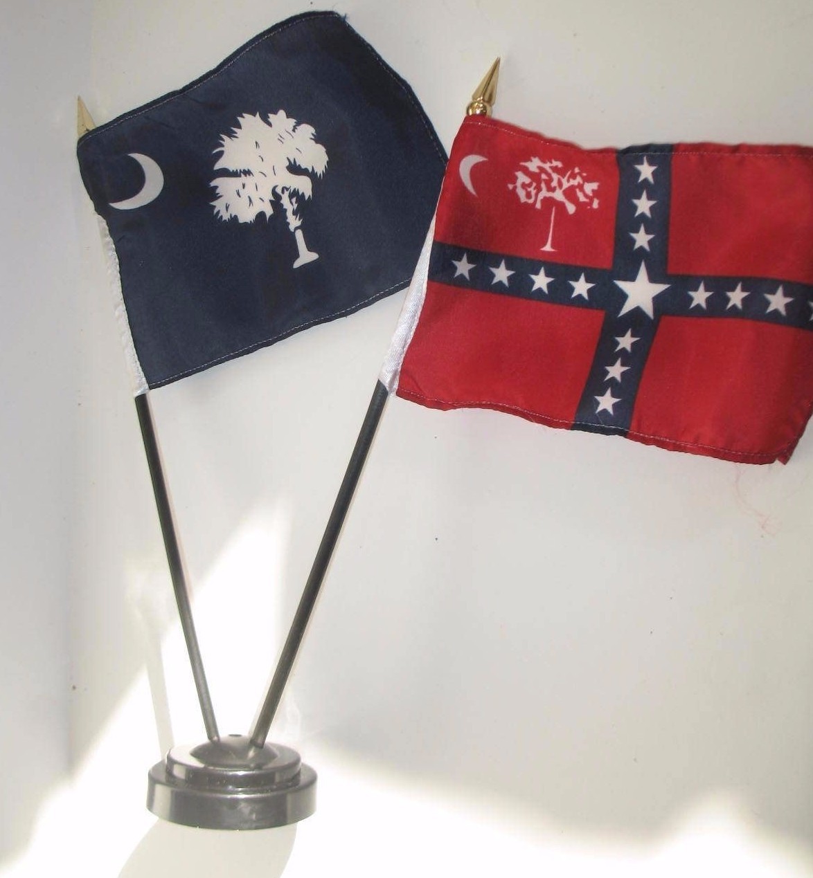 South Carolina Blue w/ SC Sovereignty Flag 4"x6" Desk Set Table Stick ...