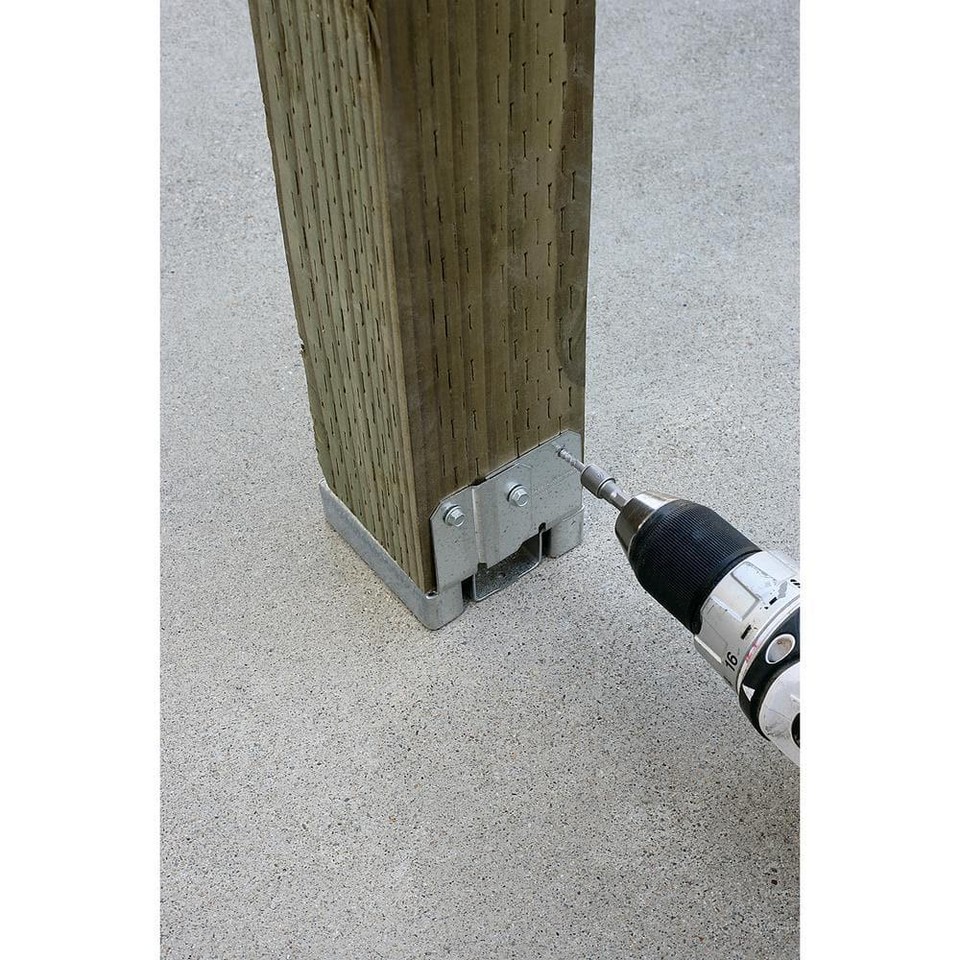 ABA ZMAX Galvanized Adjustable Standoff Post Base for 4X6 Actual Rough ...