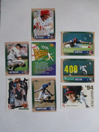 1995 Score Sample Cards Jose Canseco Roberto Alomar Albert Belle Matt ...