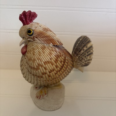 Vintage Sea Shell Art Rooster Beach Decor 7” X 5.5” | eBay