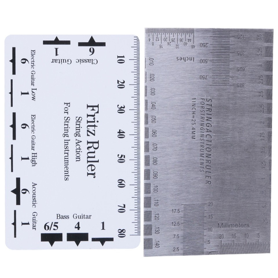 2 Pcs String Height Gauge for Guitar Setup Tools Action Scale Ruler ...