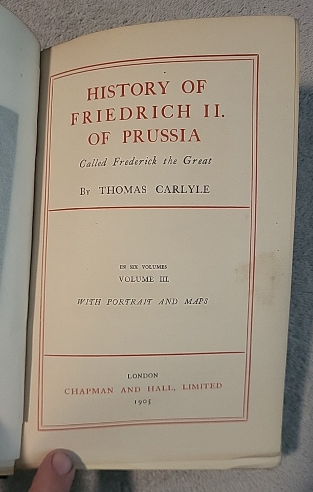 History of Frederick The Great Vol.1-6 by Thomas Carlyle (1905 ...