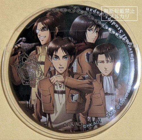 Attack on Titan 2020 Can Badge Eren Mikasa Hanji Levi USJ Collectible ...