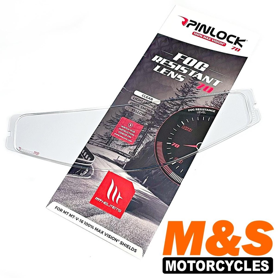 MT V-16 Atom Max Vision Pinlock Fog Resistant Visor Insert | Genuine PN ...