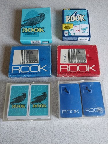 VINTAGE ROOK CARD GAME LOT OF 7 1959-2014 5 ARE COMPLETE IN BOXES W ...