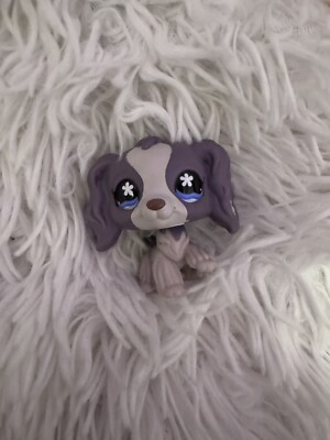 Littlest Pet Shop 1209 LPS Authentic Purple Cocker Spaniel Dog Blue ...