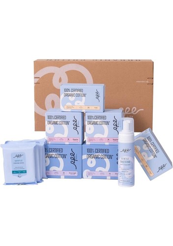 RPE LIFE Organic Cotton Period Pads for Women with Wet Wipes and ...