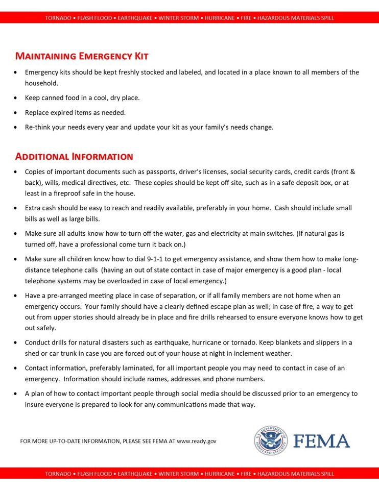 Disaster & Emergency Preparedness Checklist Survival Planning Guide w ...