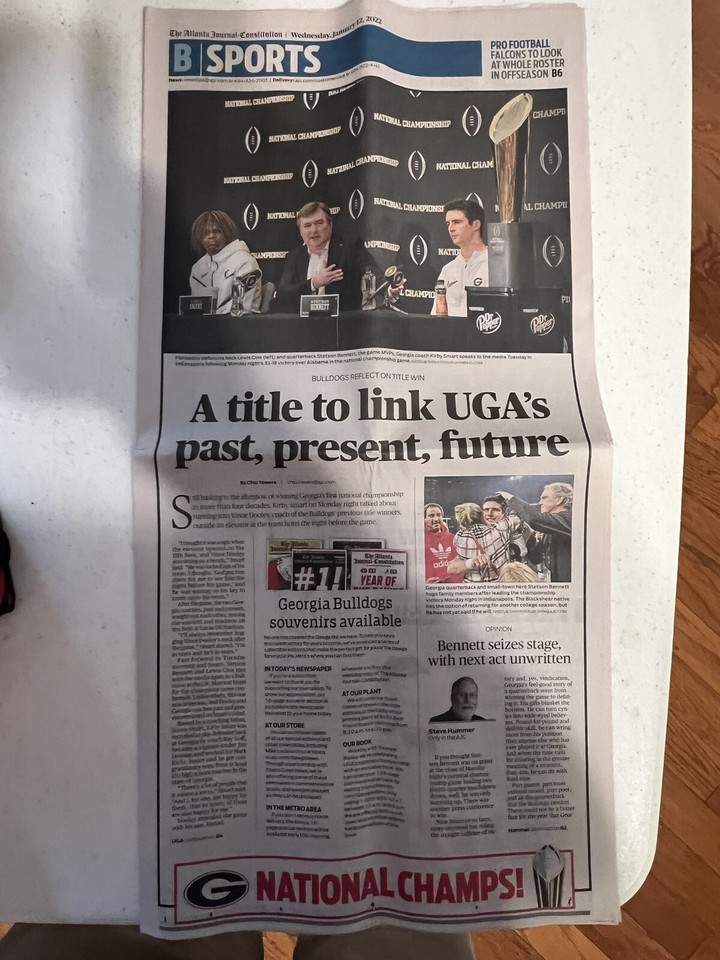2021 National Champions Georgia Bulldogs AJC newspaper special edition ...