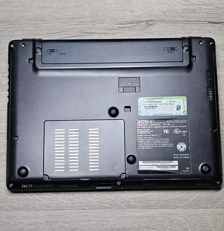 Sony Vaio PCG-6C2L Laptop Retro Computer (No Charger - Sold For PARTS ...
