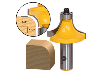 1/2" Radius Round Over Edge Forming Router Bit - 1/2" Shank - Yonico ...