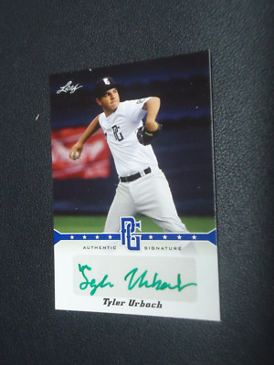 Tyler Urbach 2013 LEAF PERFECT GAME COLLEGE GREEN AUTO 11/25 Card #ATU1 ...