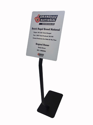 Custom Car Show Sign 16" x 12" Display Stand Steel Silver Powder Coated ...