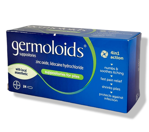 Germoloids - 24 Suppositories - Treatment For Piles And Haemorrhoids ...
