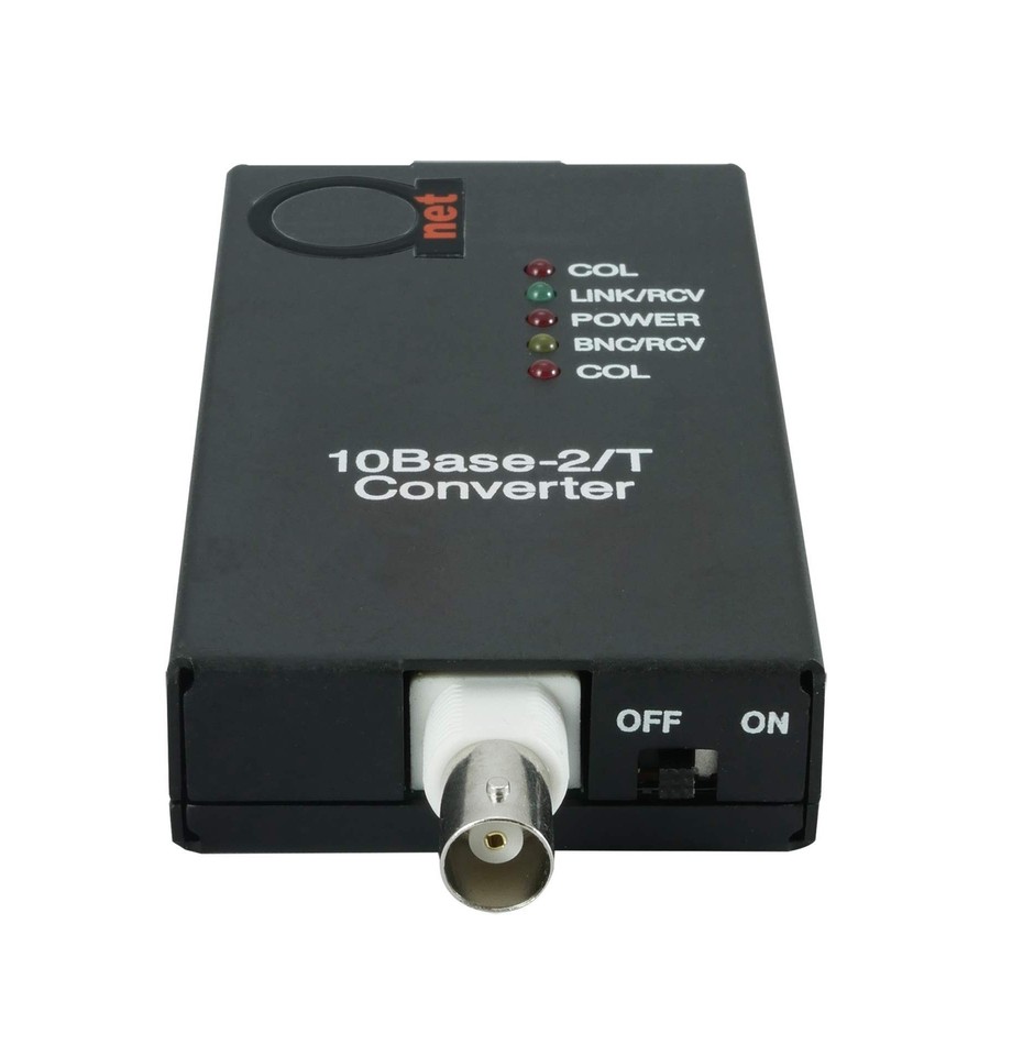 10BaseT RJ45 UTP to 10Base2 Thinnet Coax BNC Media Converter | Ethernet ...