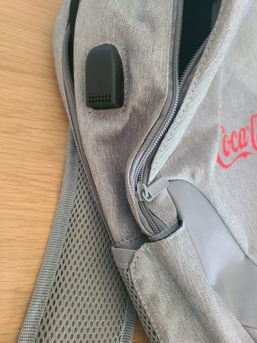 Leeds Gray Coca Cola Logo Travel Laptop Backpack With USB Charging Port ...