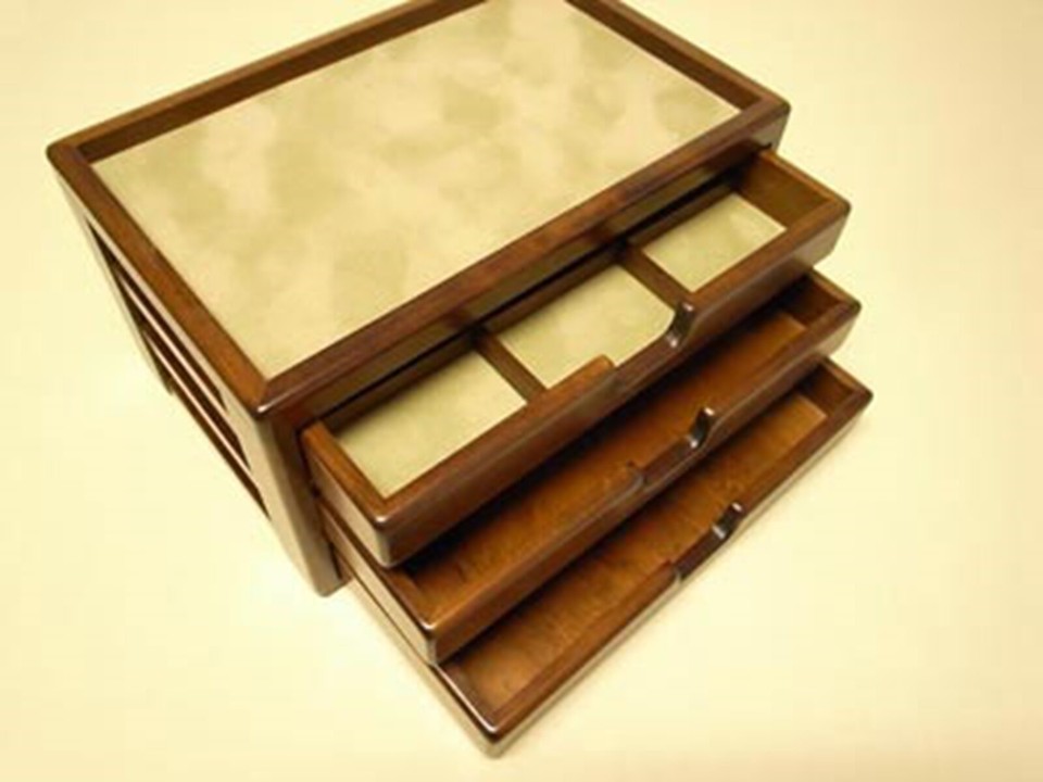 Toyooka Craft Wood Organizer Three Drawer Shelf Hand Made in Japan | eBay