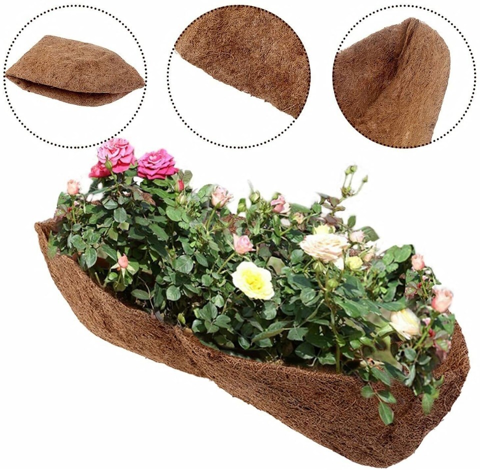 2 Pack Coconut Fiber Liners for Planters Half-Moon Shape Wall Window ...