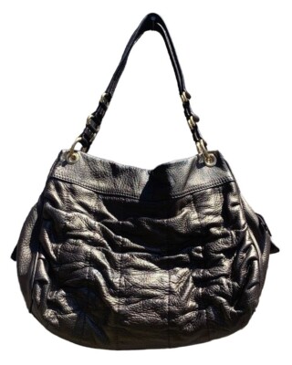 Womens Designer Leather Colehaan Pewter Color Purse Handbag Shoulder ...