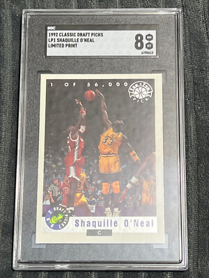 1992 Classic Draft LP1 Shaquille ONeal SGC 8 Mint Shaq 93 Rookie RC LSU ...