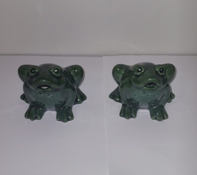Ceramic Garden FROGS Figurine Decoration Green Statue x2 New | eBay