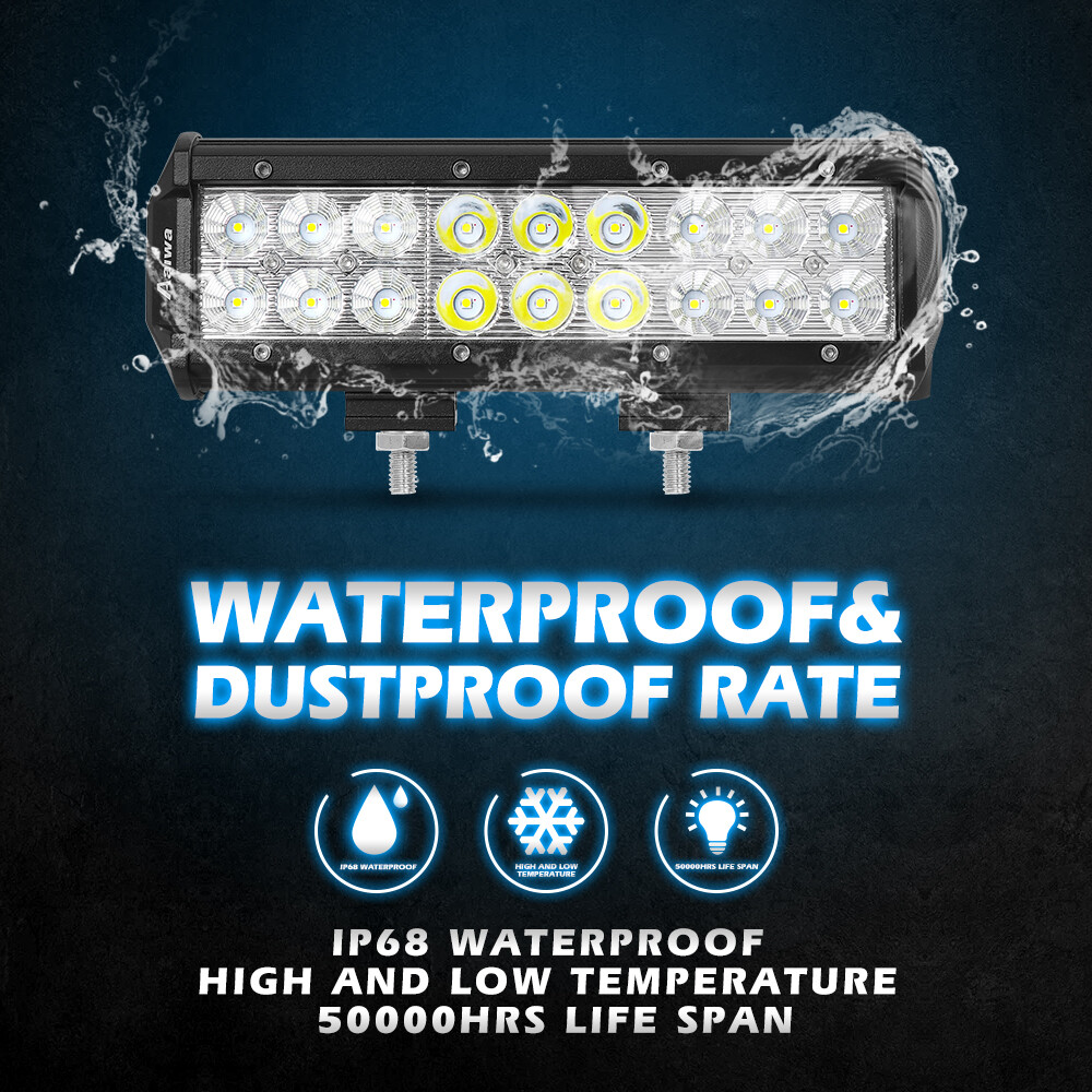 9'' inch LED Light Bar Spot Flood Combo Work OffRoad Driving Lamp vs 8 ...