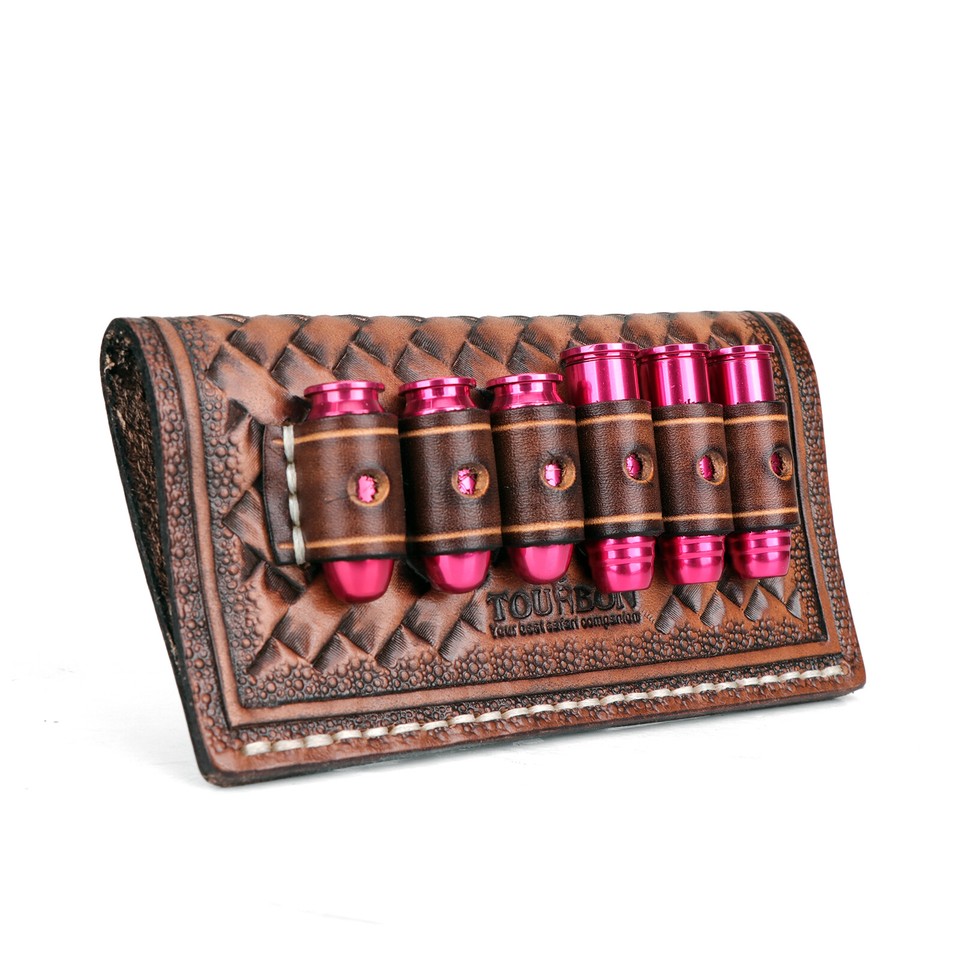 Tourbon Leather Revolver/Rifle Ammo Belt Slide .38/357/44/45/30-30 ...