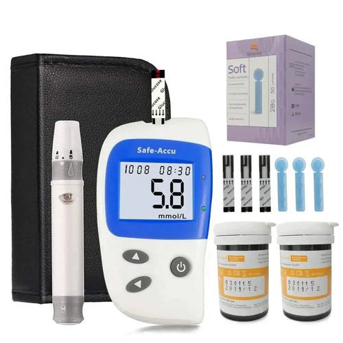 Sinocare Safe Acc2 2 Blood Glucose Monitor Glucometer 50 tests & Lance ...
