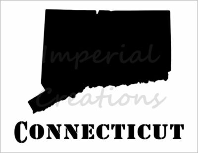 CONNECTICUT State Shape USA Word 8.5 x 11 Stencil Plastic Sheet NEW ...