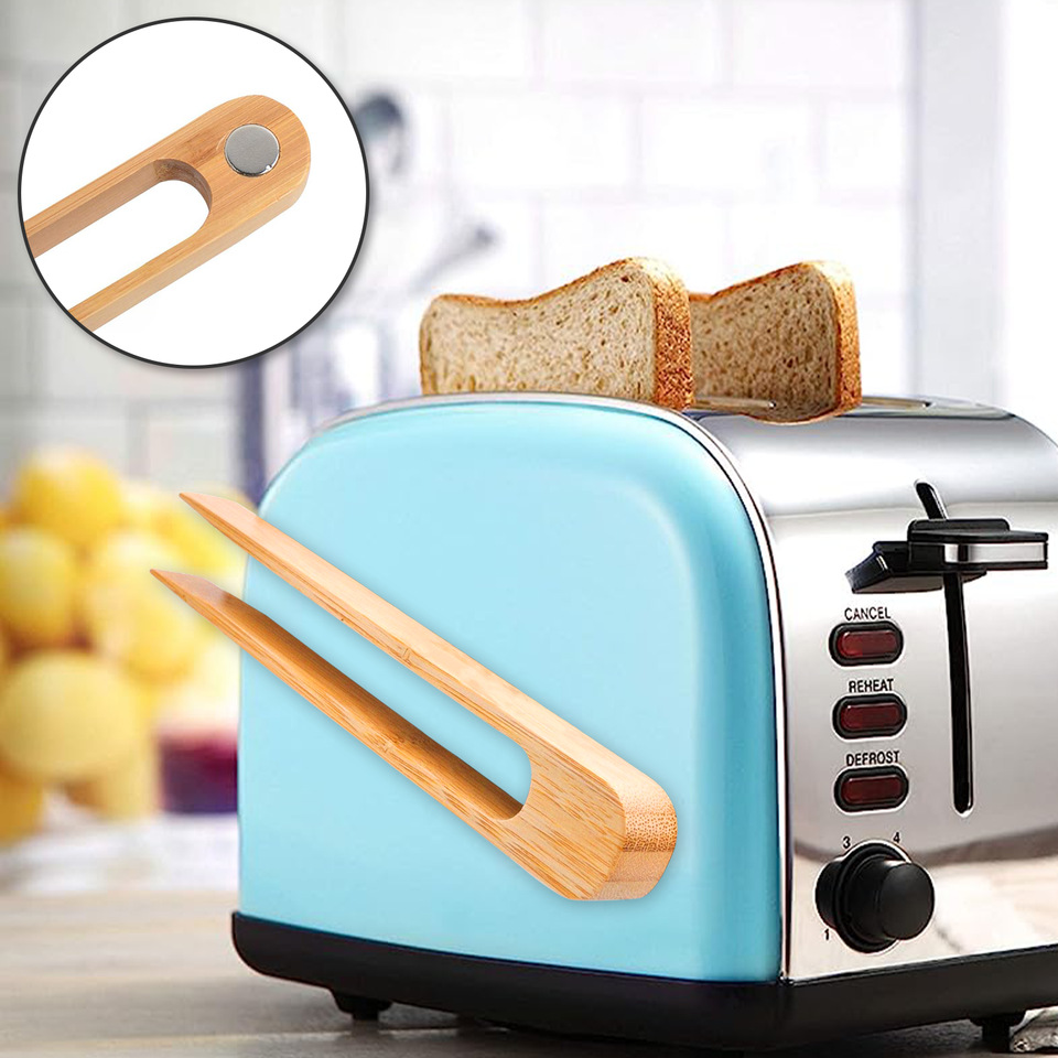 AEX Eco-Friendly Bamboo 2XWooden Toaster Tongs Reusable Kitchen Tool ...