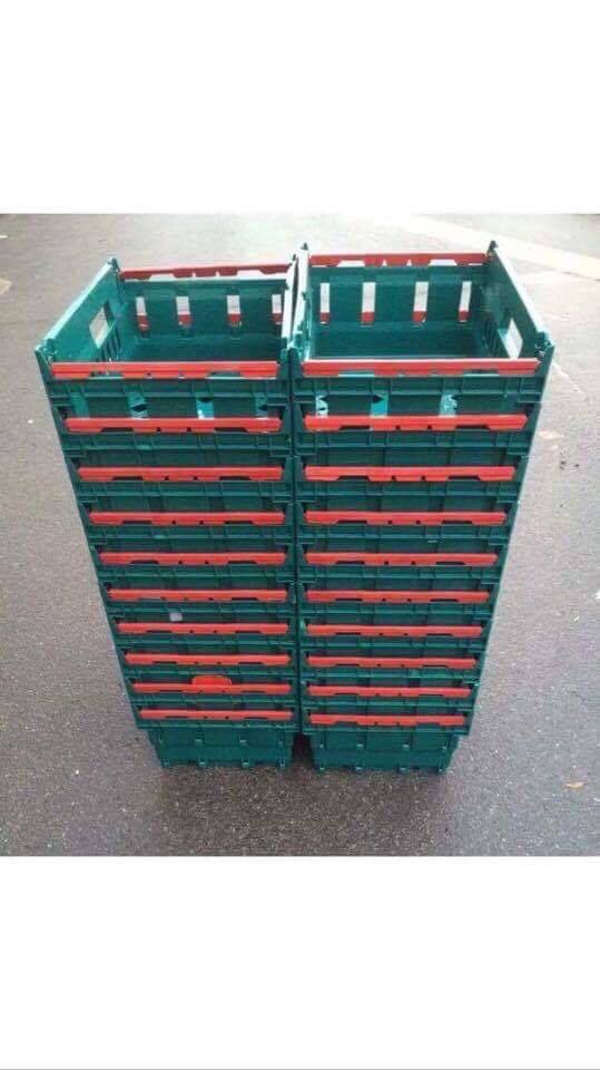 20 x Half Sized Small Bail Arm Crates Storage Stacking Boxes 40-30-16cm ...