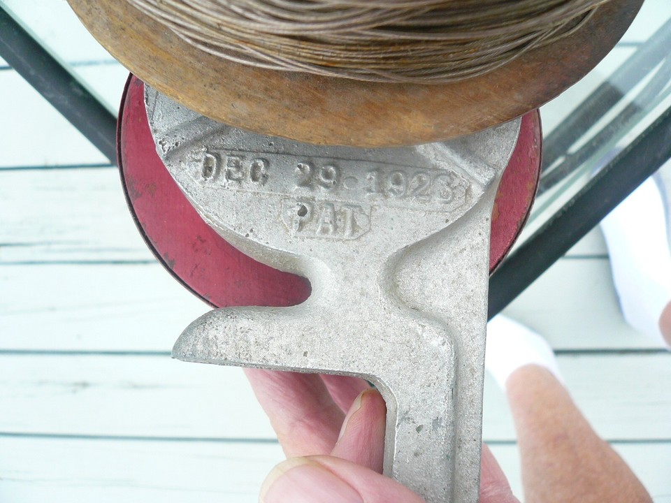 SCHALLER PAT 1926 WOOD HANDLINE WALLEYE TROLL REEL,GORGEOUS ,COMPLETELY ...