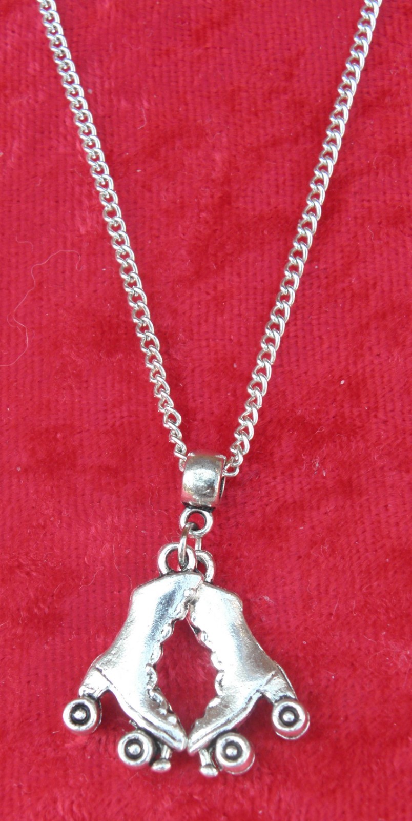 Roller Skate Pendant Necklace 18" or 24 Inch Chain Pair of Skates Boots ...