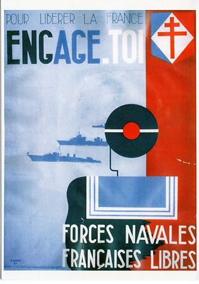 WW2 - Photo affiche - Engagement pour les Forces navales françaises ...