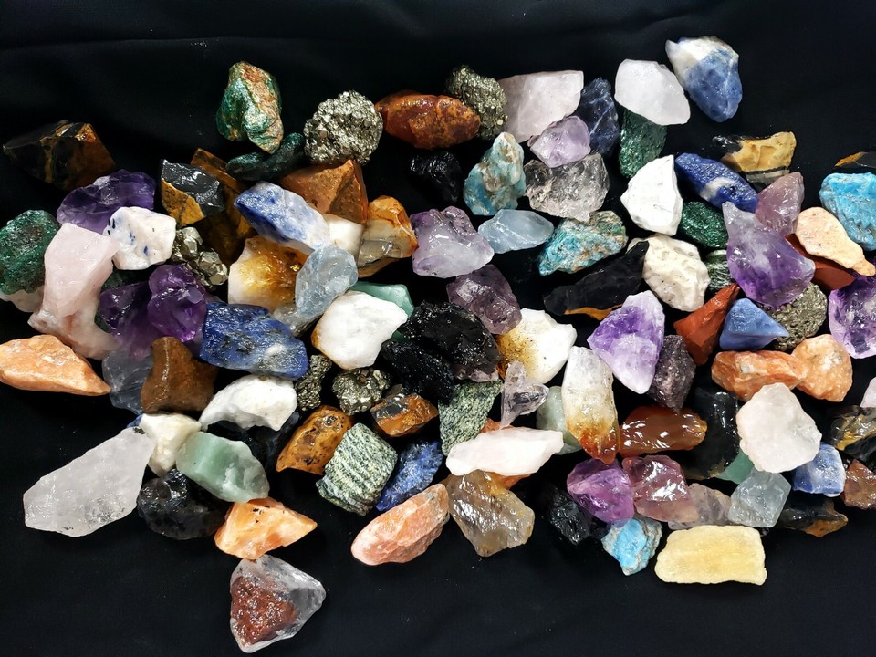 Raw Crystal Chunks - 1" to 2" Assorted Crystals Bulk - Rough Gems ...
