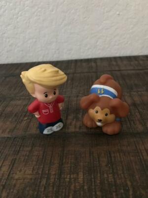 Fisher-Price Little People Eddie Boy Figure & Brown Dog Mattel Toddler ...