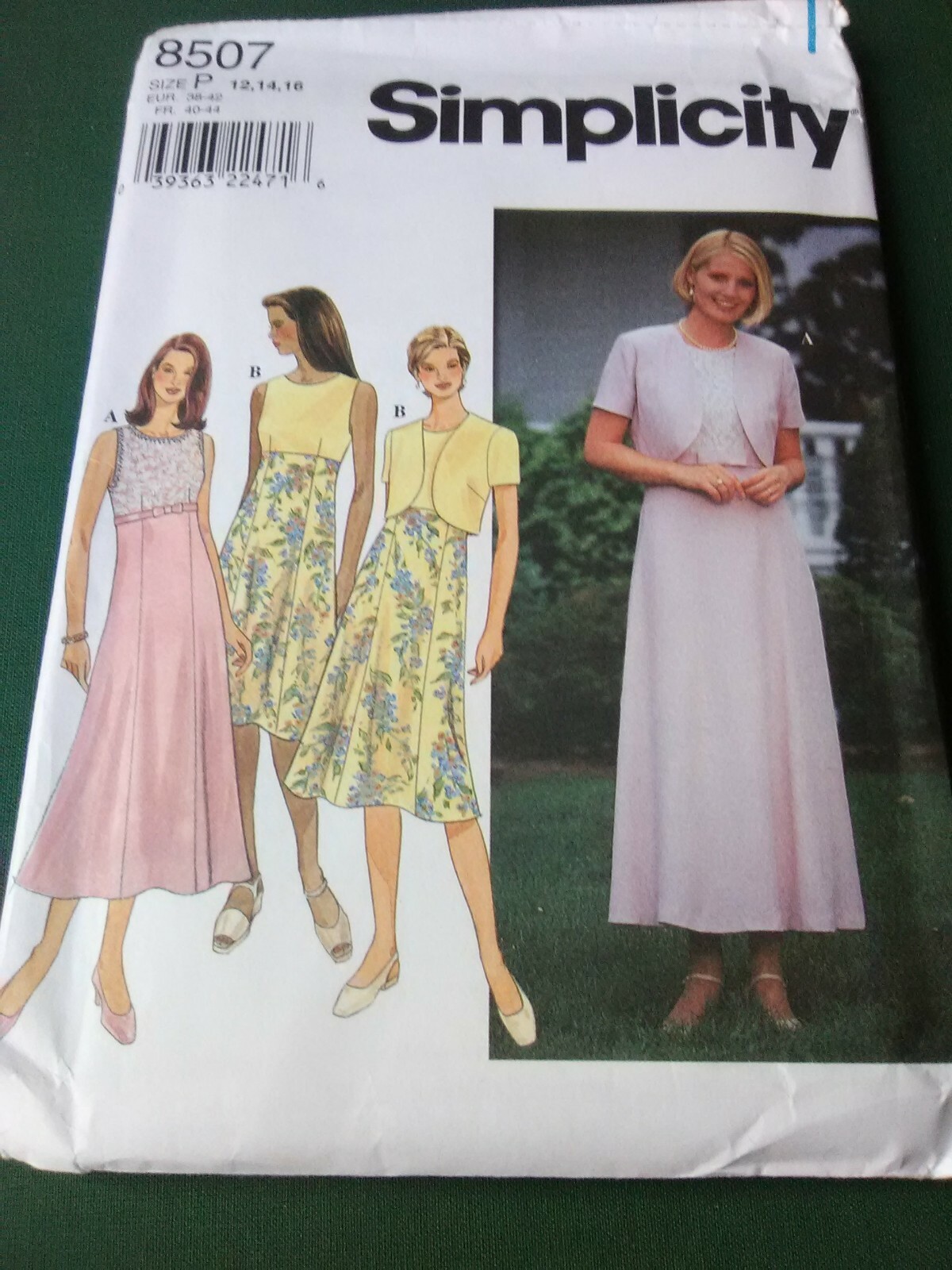 Simplicity 8507 Dress Bolero Jacket Formal Bridal Multi Length Uncut P ...
