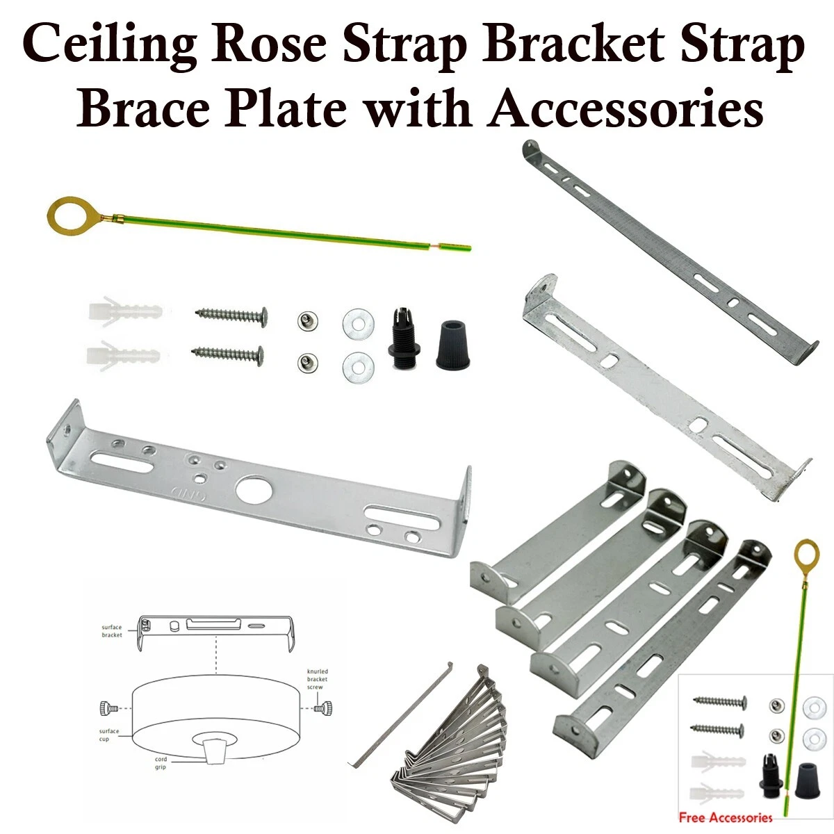 Ceiling Light Bracket Strap 125mm | Shelly Lighting