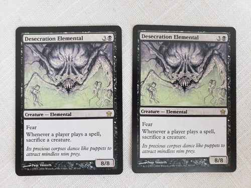 ×2 Desecration Elemental Fifth Dawn NM Black Rare Magic the Gathering ...