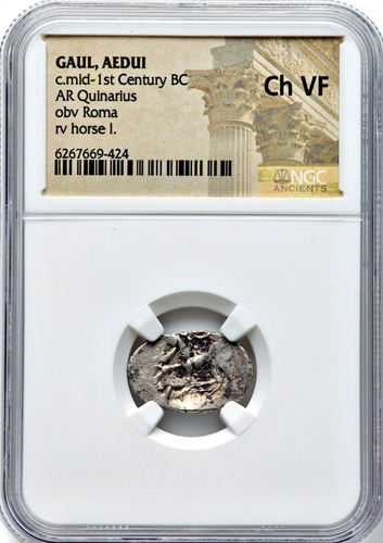 Ancient Greek Silver Coin GAUL AEDUI Mid-1st Century BC AR Quinarius ...