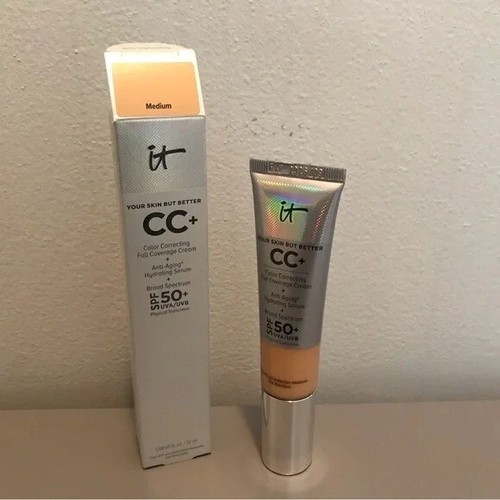 It Cosmetics CC Color Correcting Full Coverage Cream Serum Spf50 Medium ...